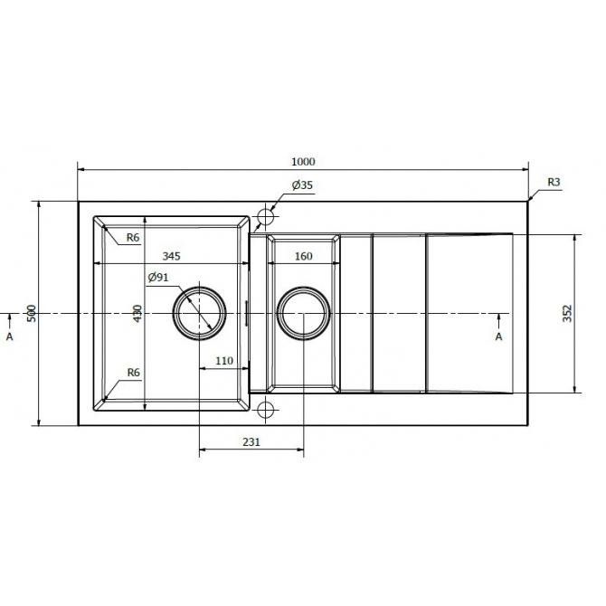 CASCADA 150 1.5-bowl kitchen sink | Axis